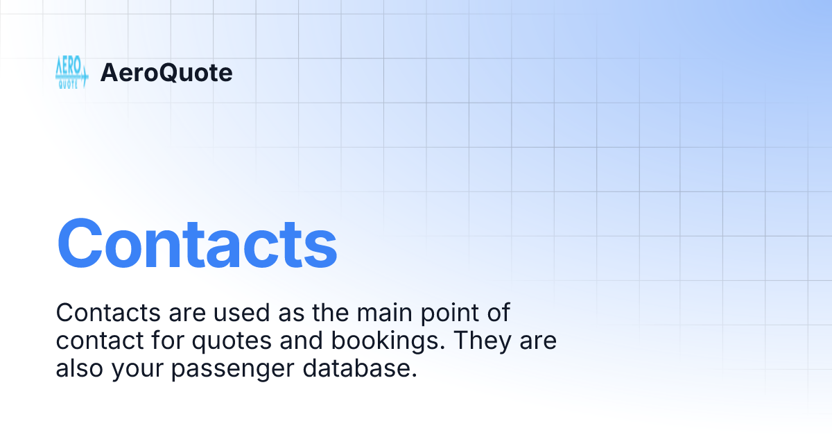 Contacts | AeroQuote