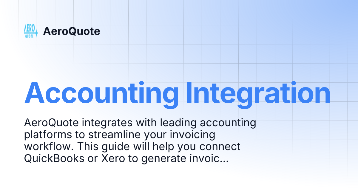 Accounting Integration | AeroQuote